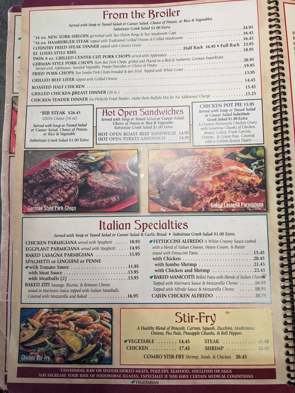 Menu at City Cafe Diner, Chattanooga, Lee Hwy