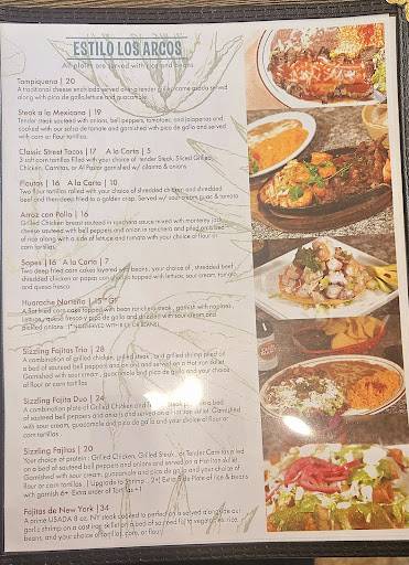 Menu at Los Arcos Mexican Restaurant, Rancho Mirage