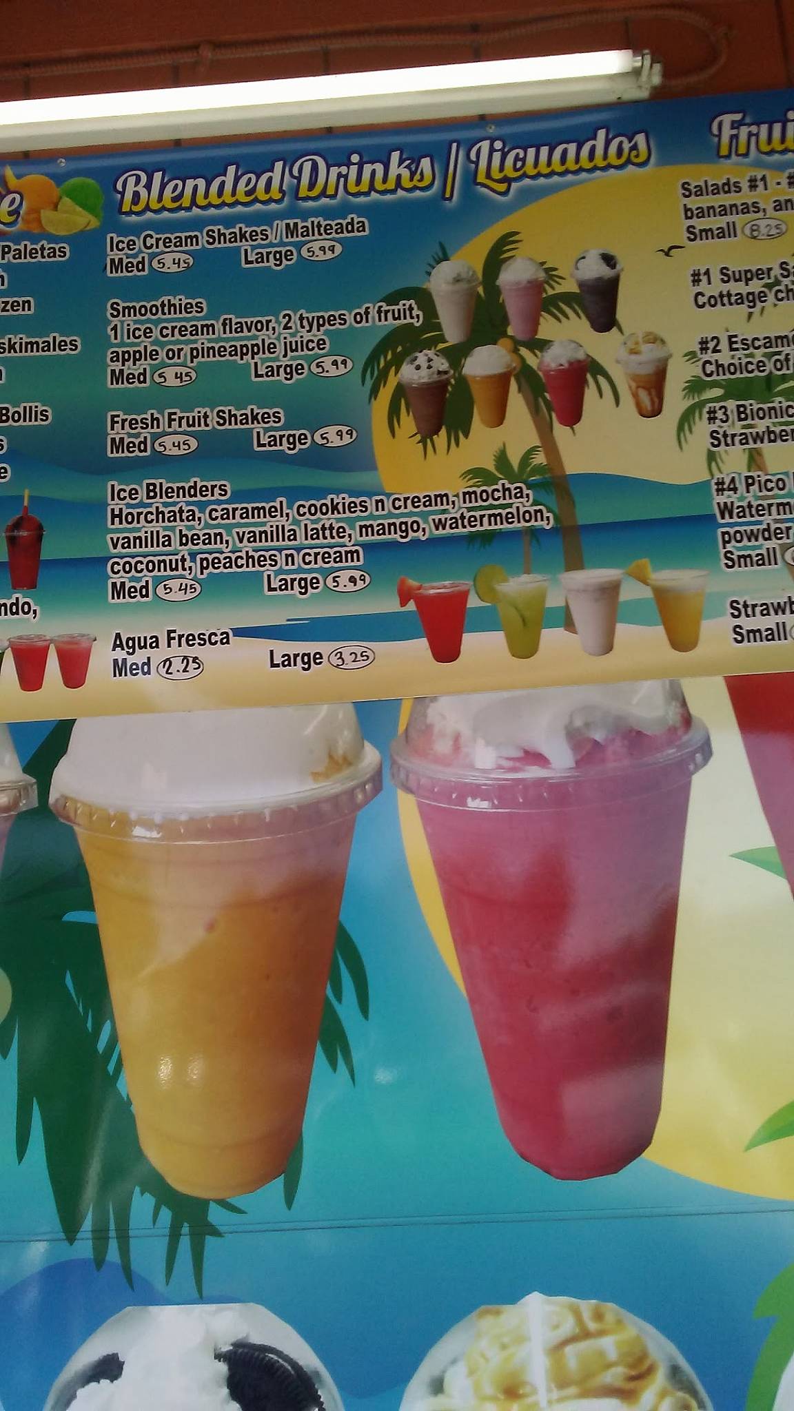 Menu at Oasis Tropical Ice Cream desserts, Porterville, W Olive Ave