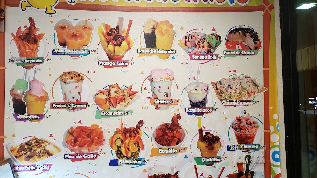 Carta del postres Raspados Sabor Latino, Phoenix