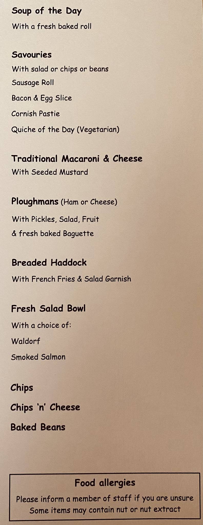 Menu at SandStone Cafe, Dornoch