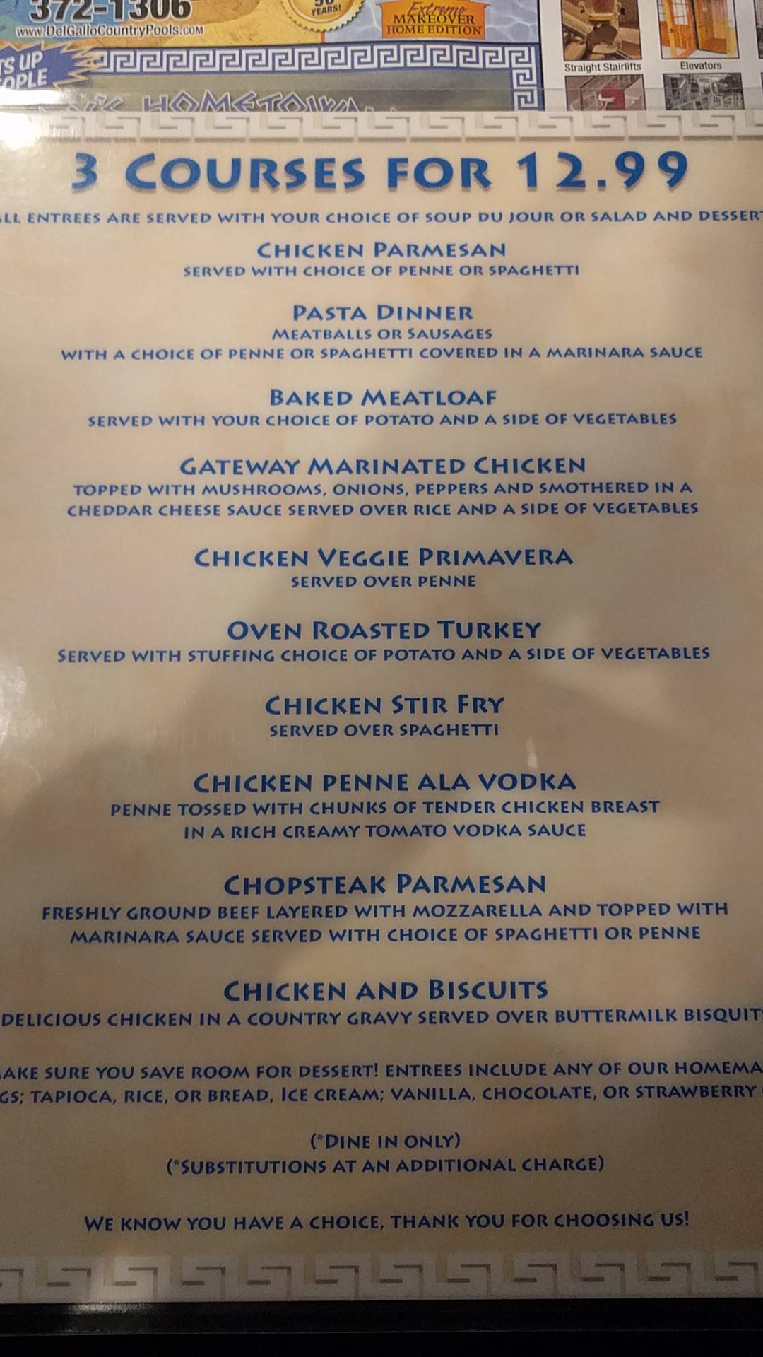Menu at The Gateway Diner desserts, Albany, 899 Central Ave