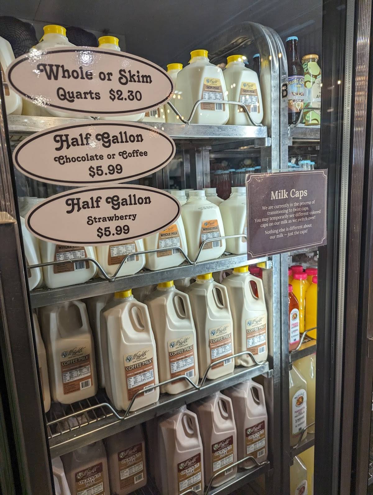 Menu at Wright's Dairy Farm and Bakery, North Smithfield