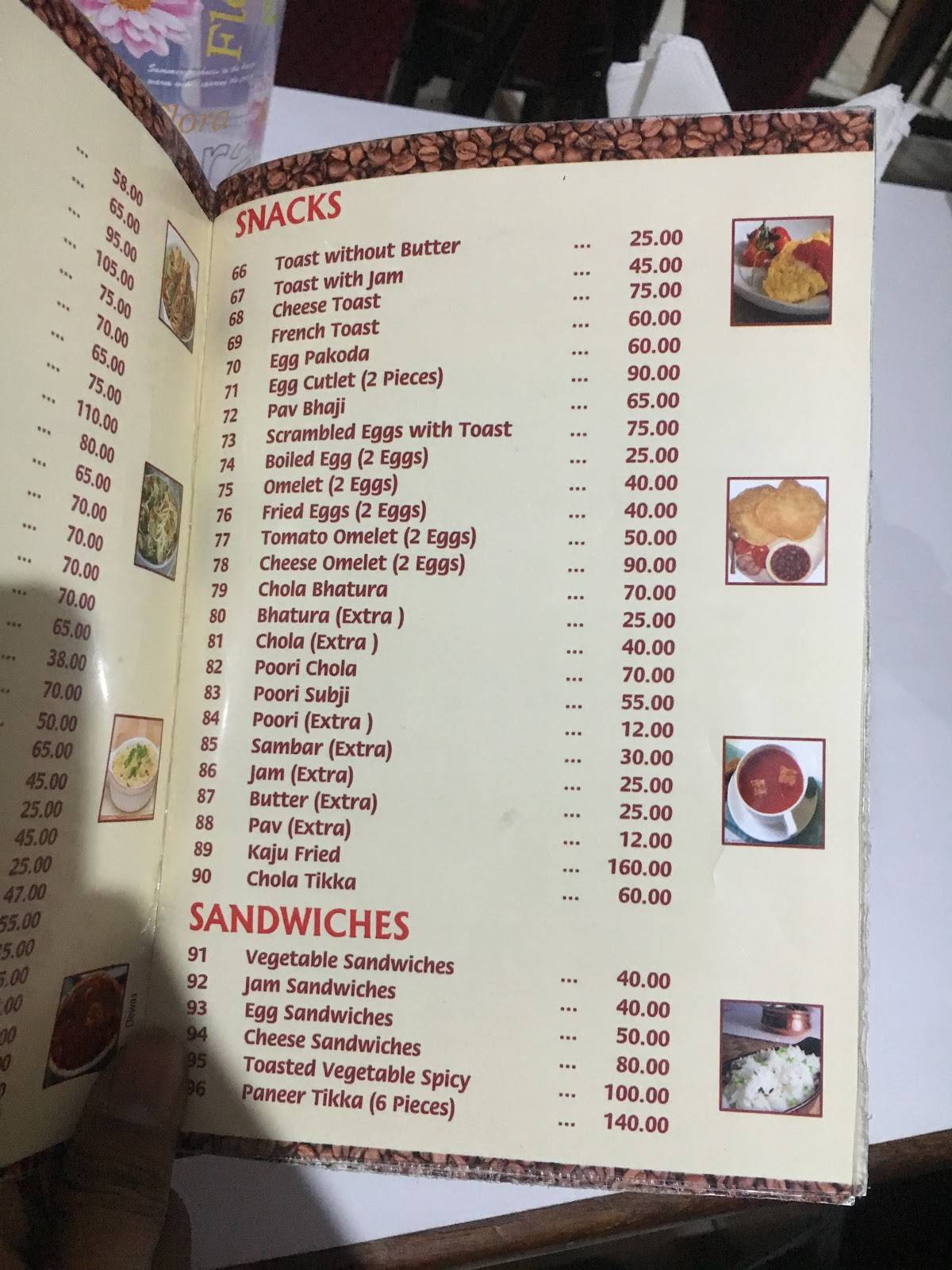 Menu at Indian Coffee House, Dewas, Chamunda Complex
