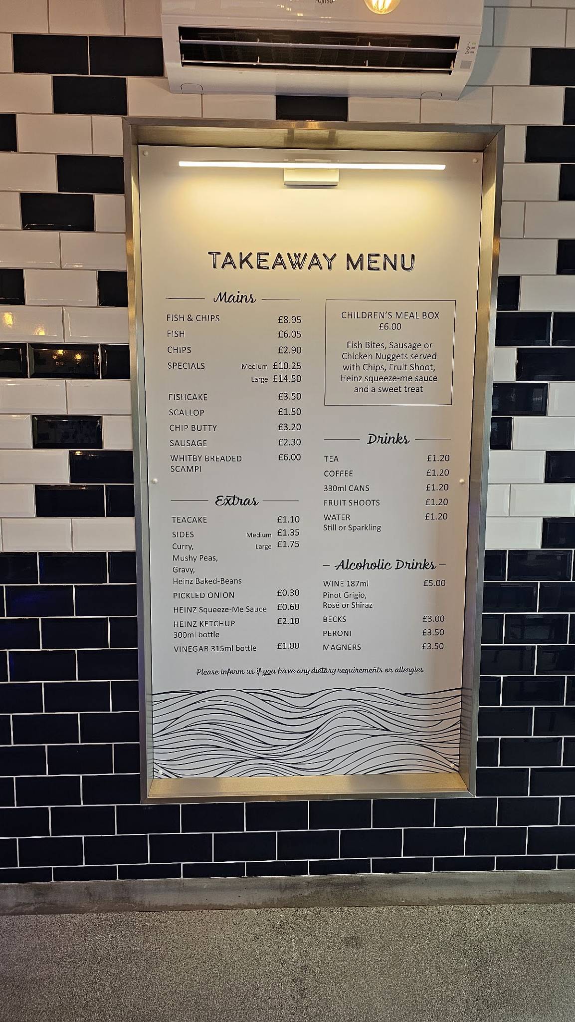 Menu at Spinners Fisheries pub & bar, Dewsbury