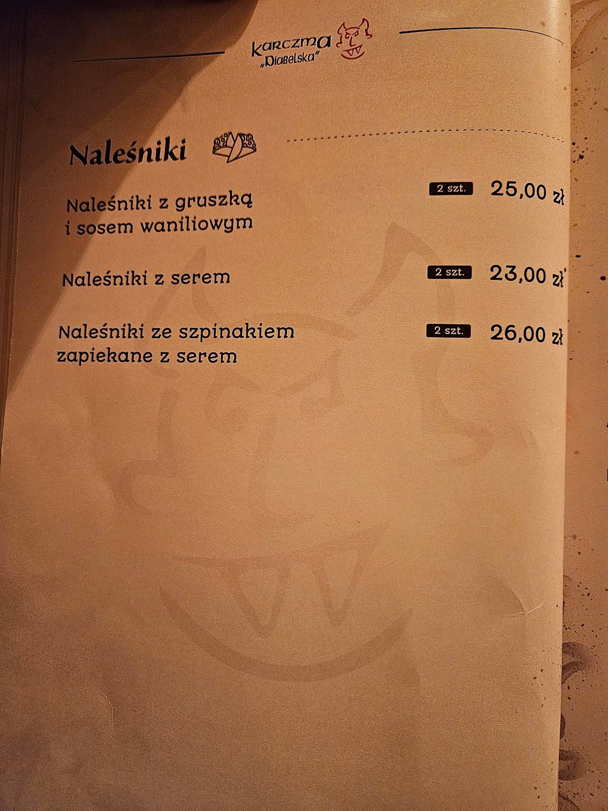 Menu at Diabelska Karczma Piekielnie Dobre Jedzenie restaurant ...