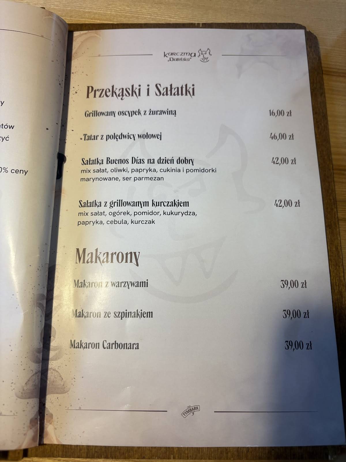 Menu at Diabelska Karczma Piekielnie Dobre Jedzenie restaurant ...