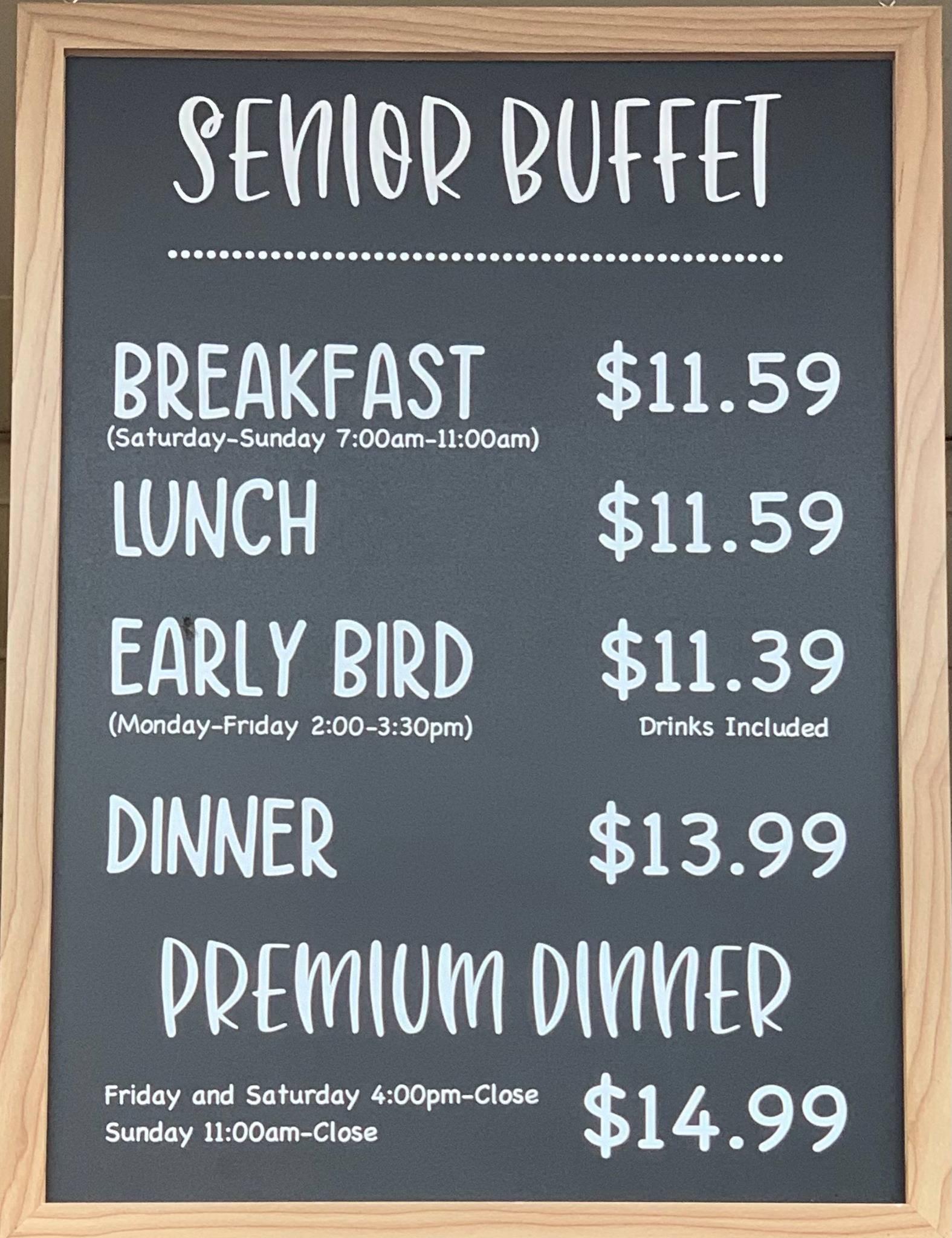 Menu at Dietz Family Buffet steakhouse, Clinton