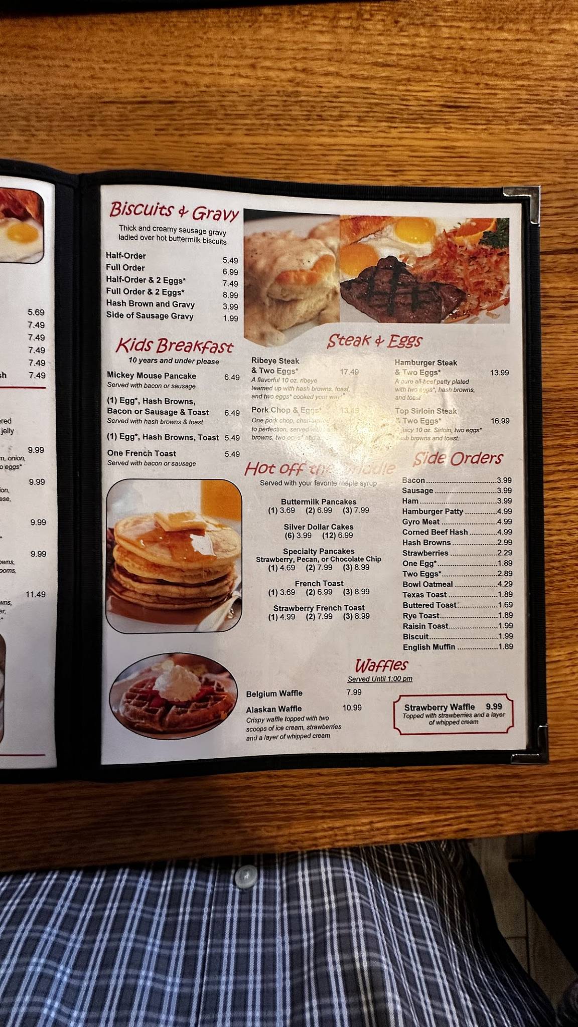 Menu at Diner 54 restaurant, Mexico