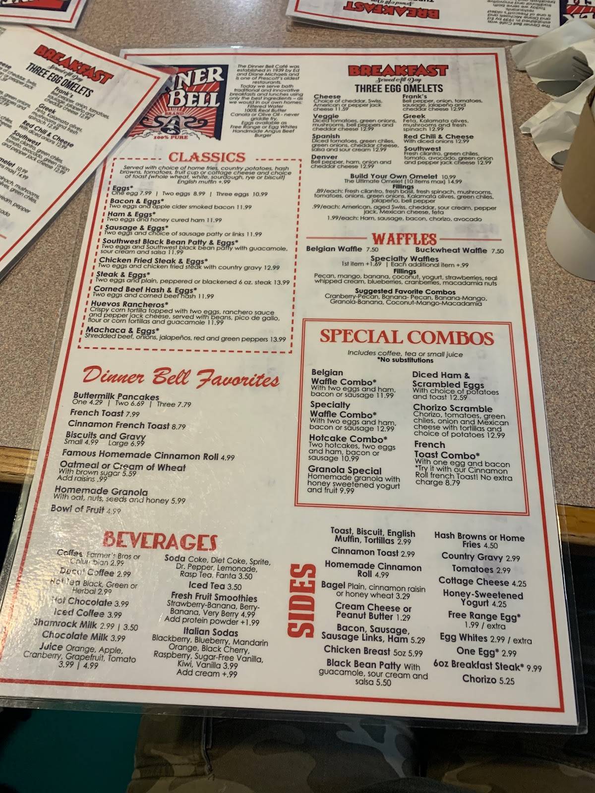 Menu at Dinner Bell Cafe, Prescott