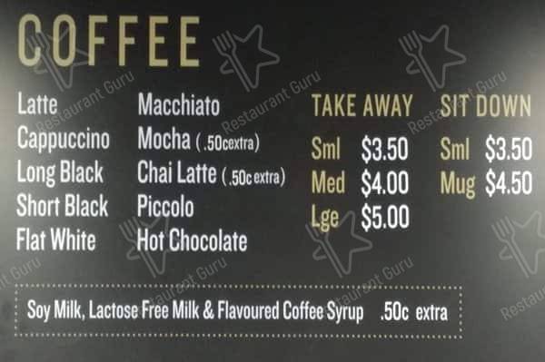 Menu at Discovery Cove Cafe, Banksmeadow