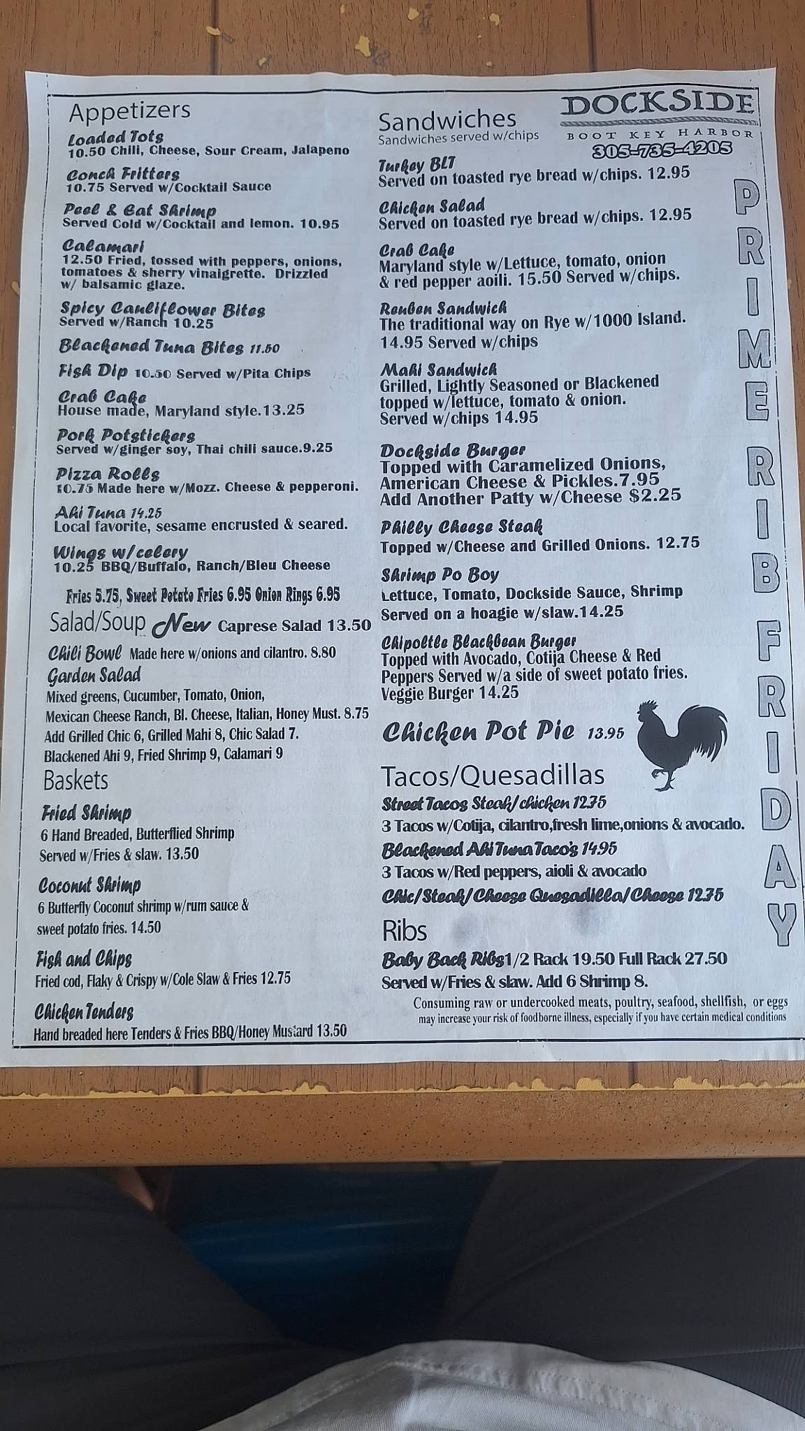 Menu at Dockside Boot Key Harbor pub & bar, Marathon, 35 Sombrero Blvd