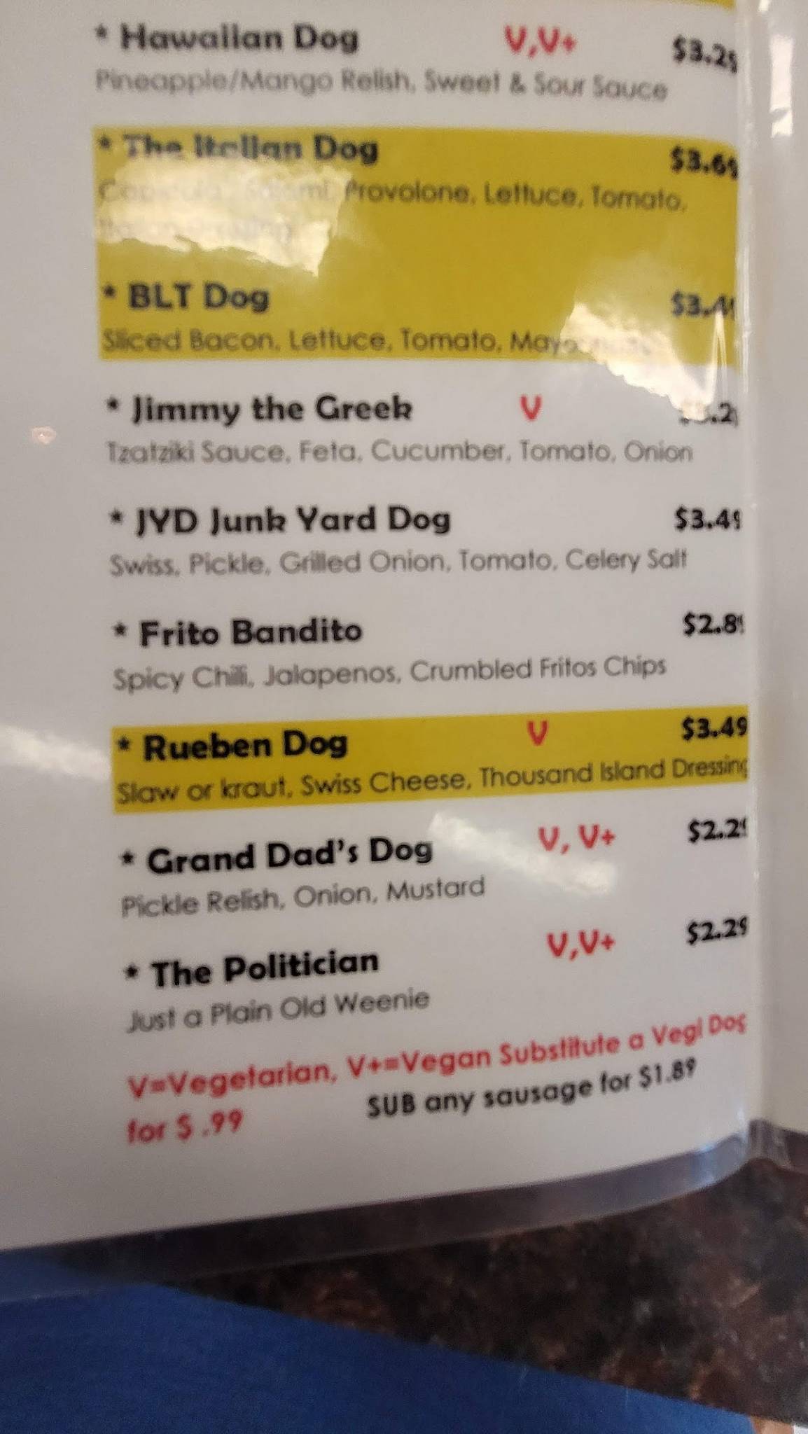 Menu at Dog Daze Gourmet Hot Dogs restaurant, Canton