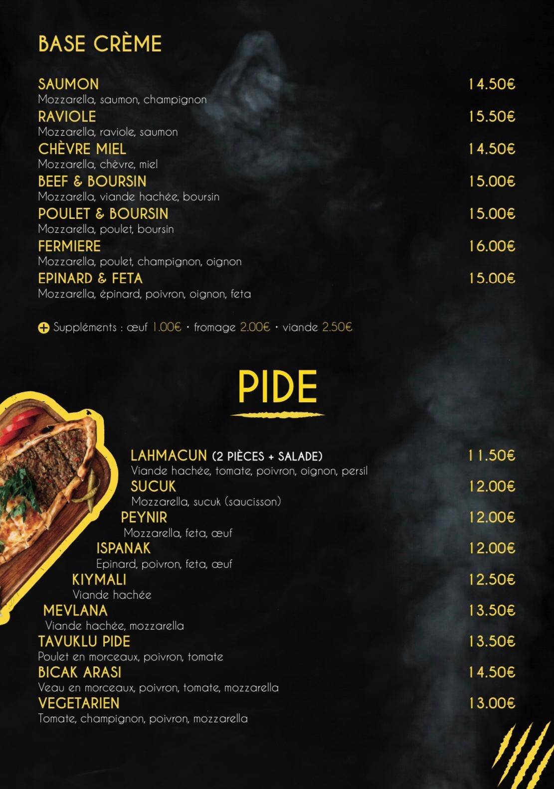 Menu au Dogan Grill restaurant, Moirans