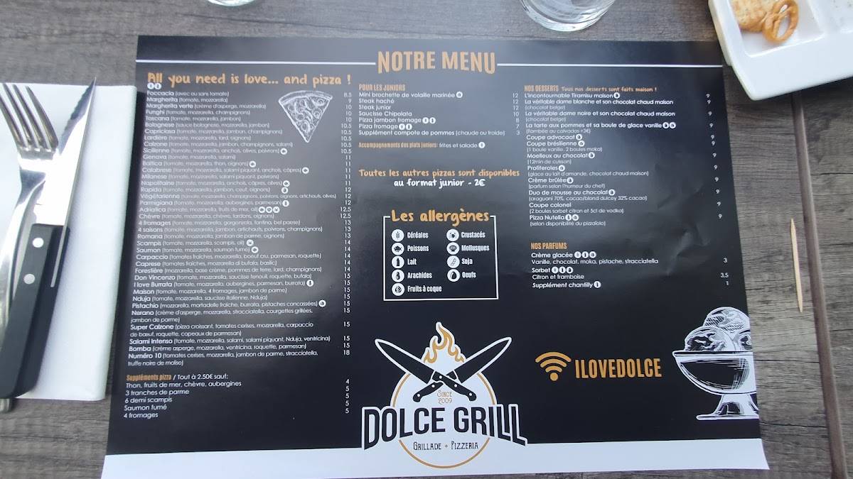 Menu au DOLCE GRILL FRAMERIES-MONS, Frameries