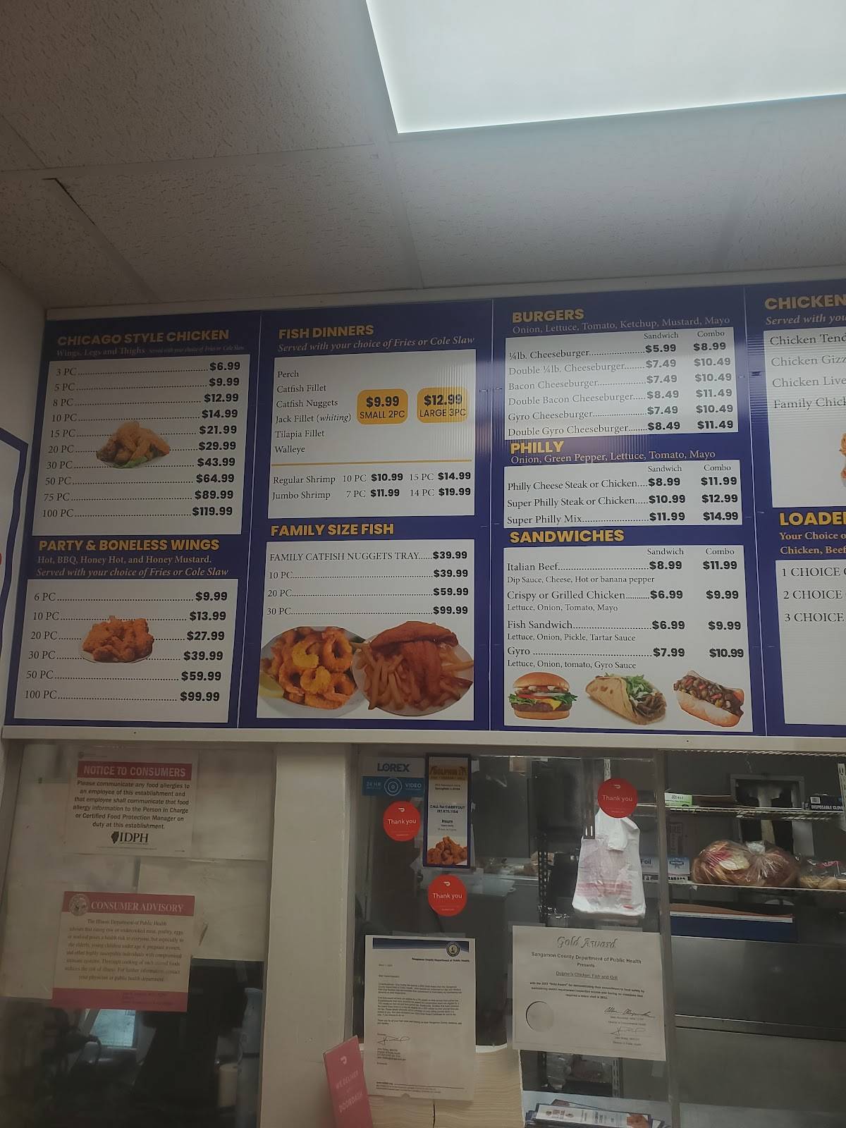 Menu at Dolphin Chicken, Fish and Grill restaurant, Springfield