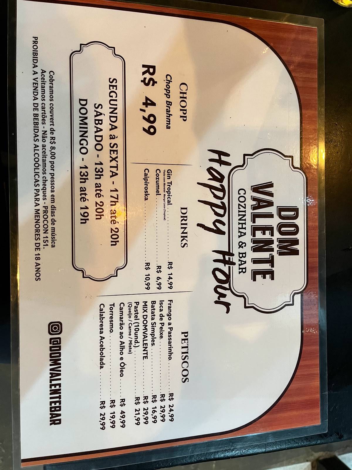 Menu em Dom Valente Cozinha e Bar, Brasília