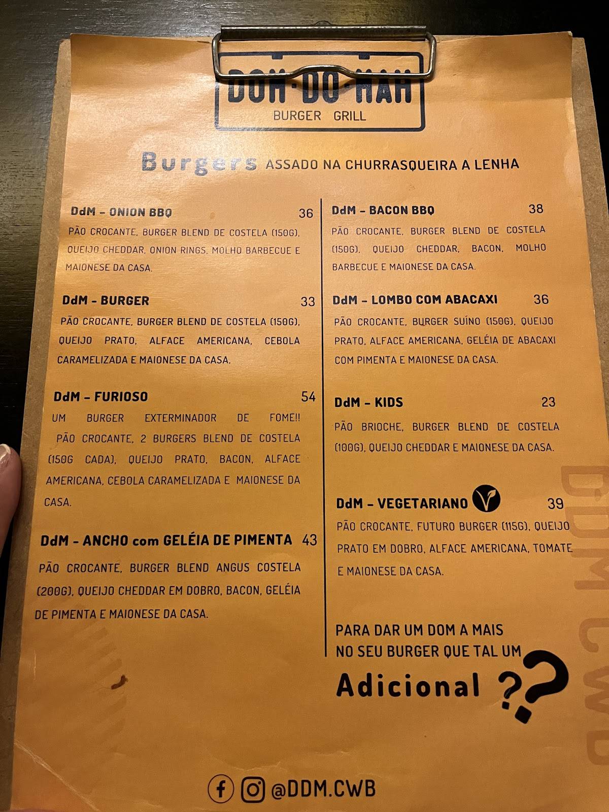 Menu em Dom do Mah Cwb - Burger Grill restaurante, Curitiba