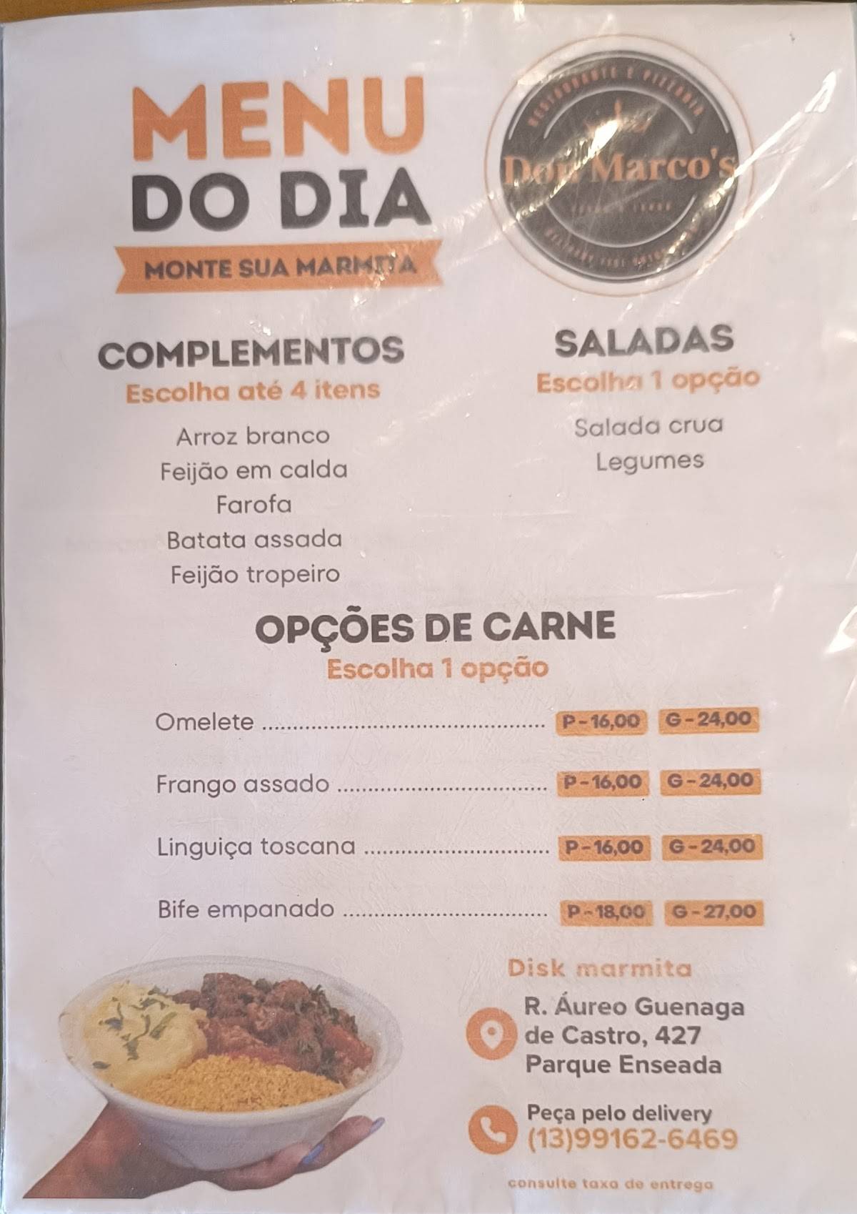 Menu em Don Marco's Restaurante & Pizzaria, Guarujá