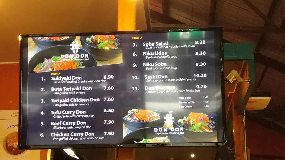 Menu at Don Tojo restaurant, Melbourne, 164 Cardigan St