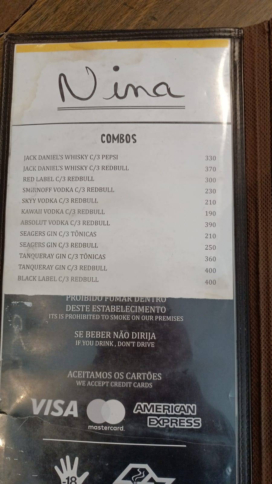 Menu em Dona Nina pub & Bar, São Paulo, R. Aspicuelta