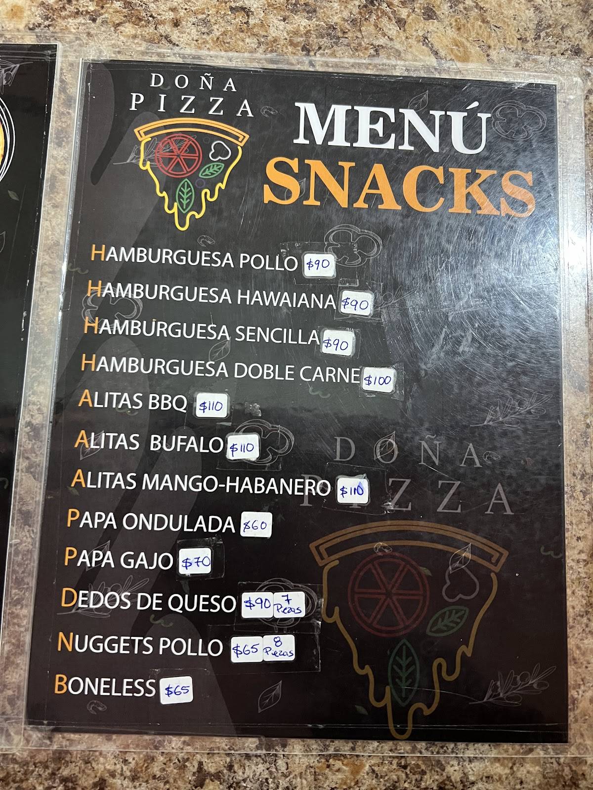 Menu at Doña Pizza Mazamitla restaurant, Mazamitla