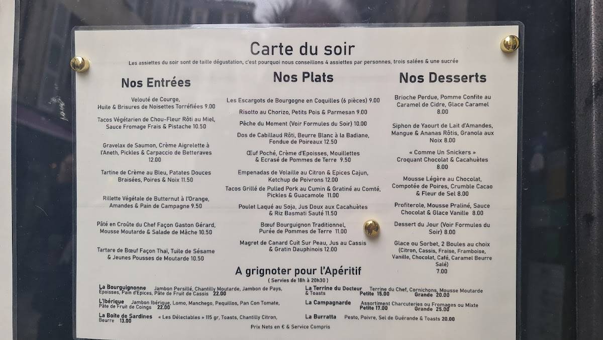 Menu at Dr. Wine pub & bar, Dijon