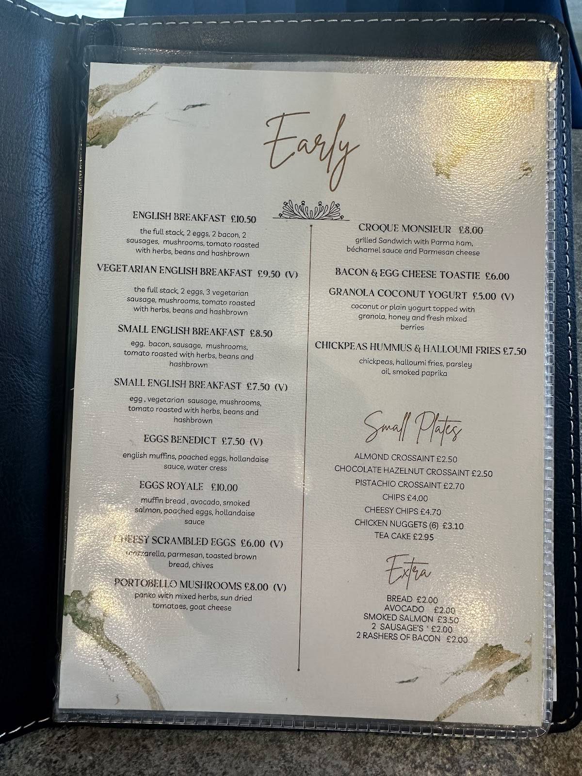 Menu at The Lounge restaurant, Droitwich Spa