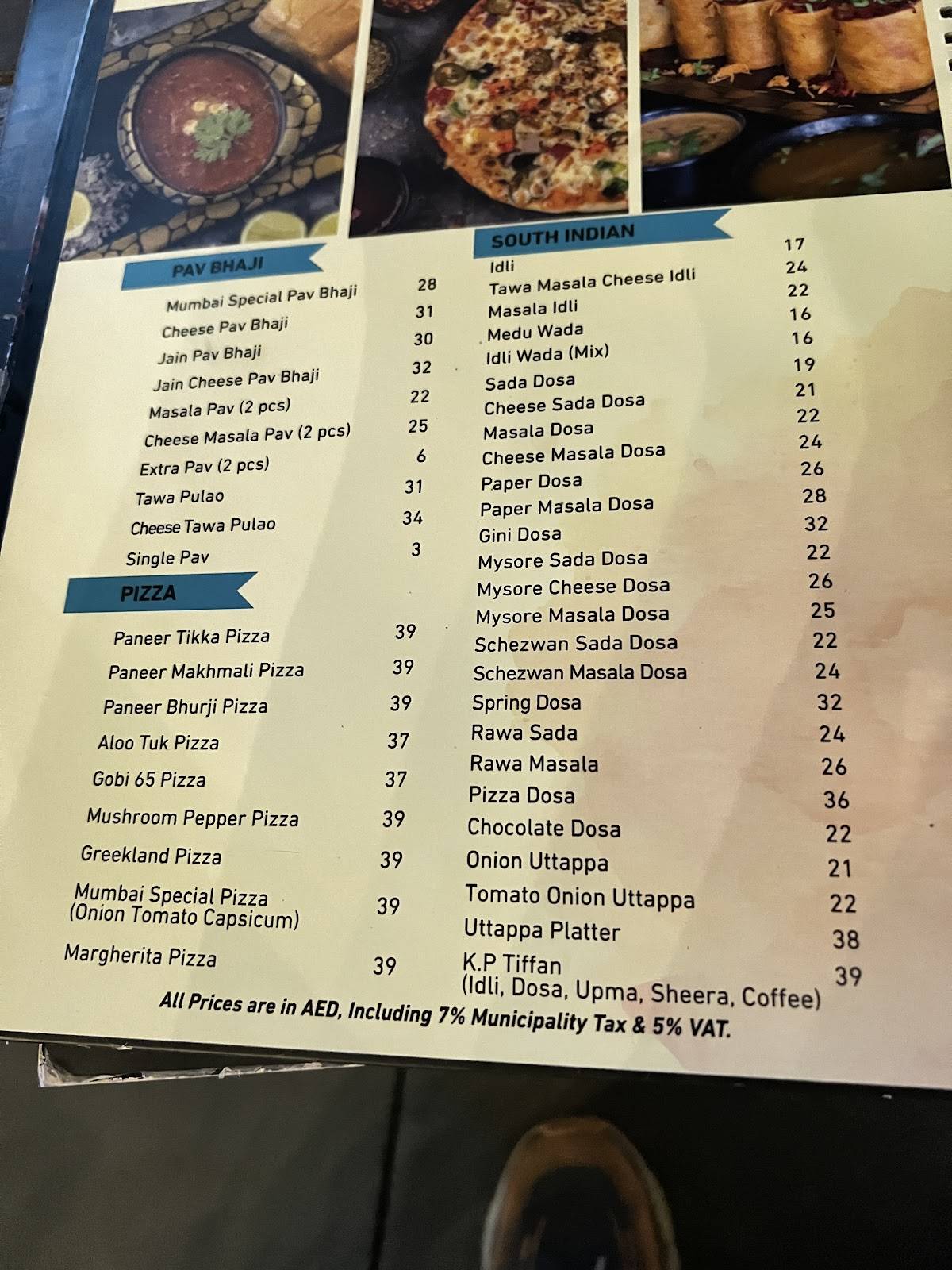 Menu at Kailash Parbat restaurant, Dubai, Al Seef St