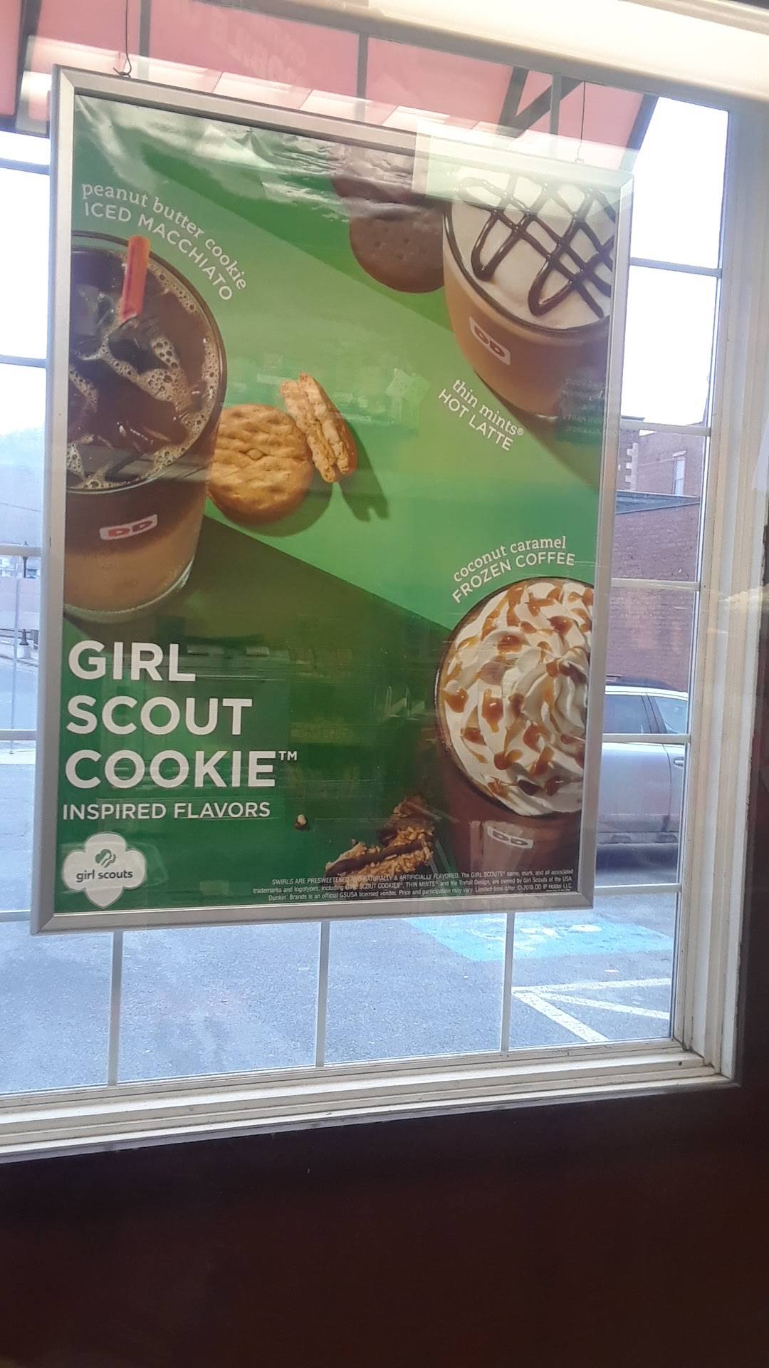 Menu at Dunkin' fast food, Saint Johnsbury