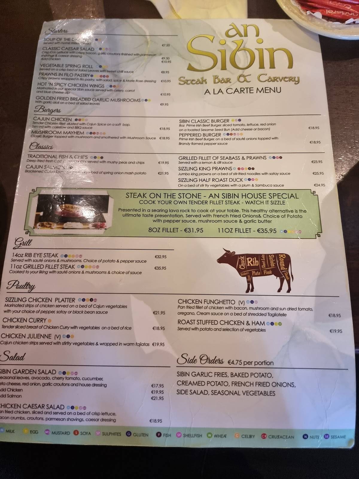 Menu at An Sibin pub & bar, Dunshaughlin, Main St