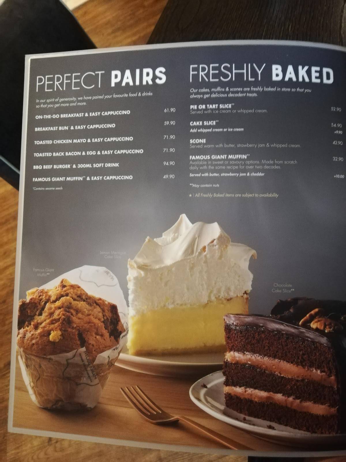 Menu at Mugg & Bean restaurant, Durban, Shop 316