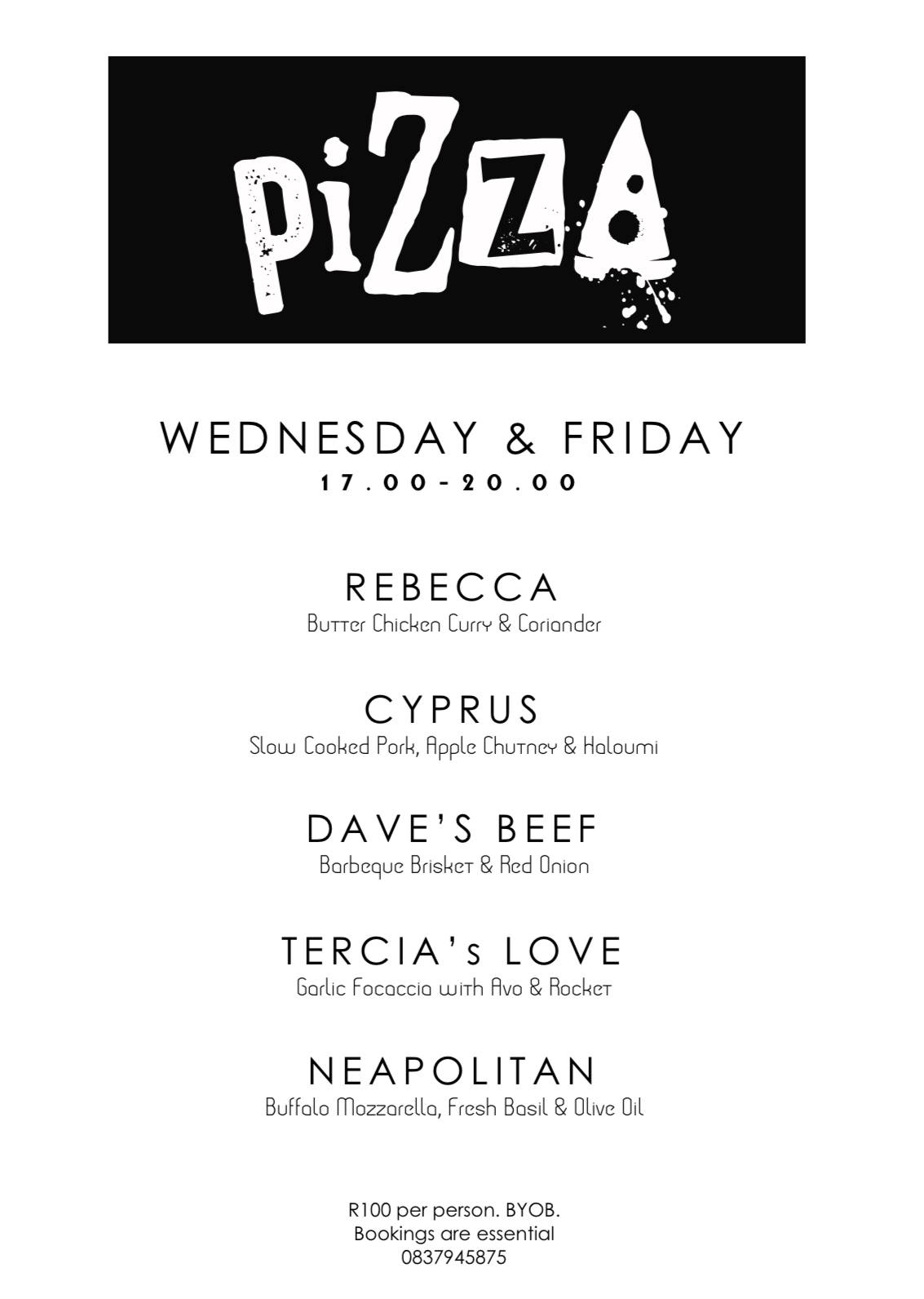 Menu at The Coffee Tree cafe, Durban, 298 Cato Rd
