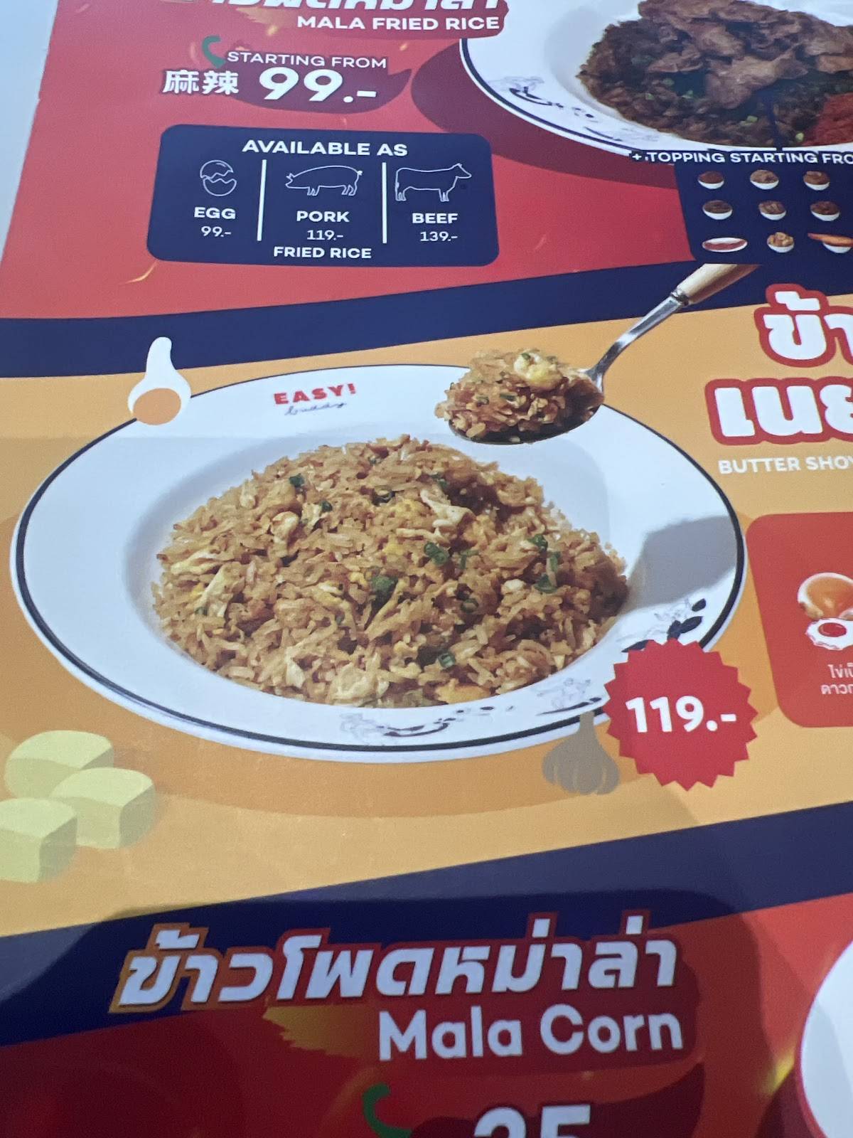 Menu at EASY! buddy Central Embassy restaurant, Bangkok, 1031 Phloen ...
