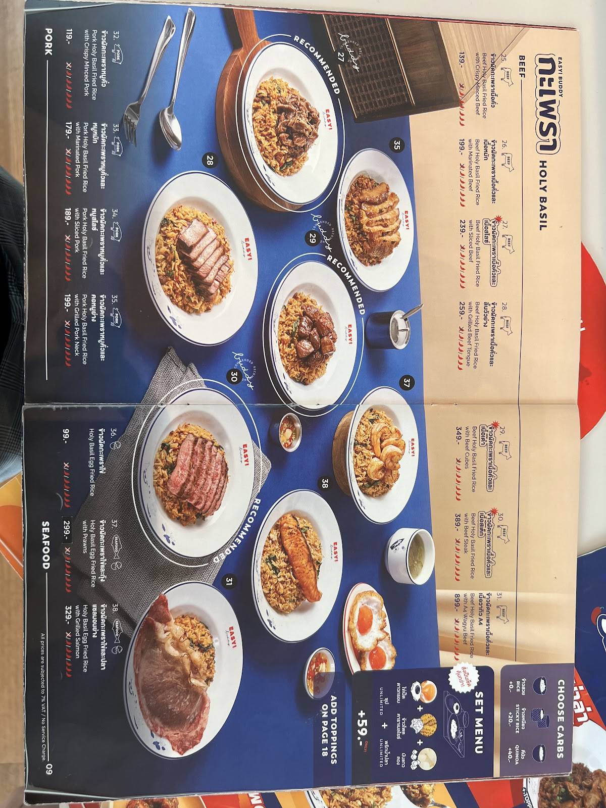 Menu at EASY! buddy Central Embassy restaurant, Bangkok, 1031 Phloen ...