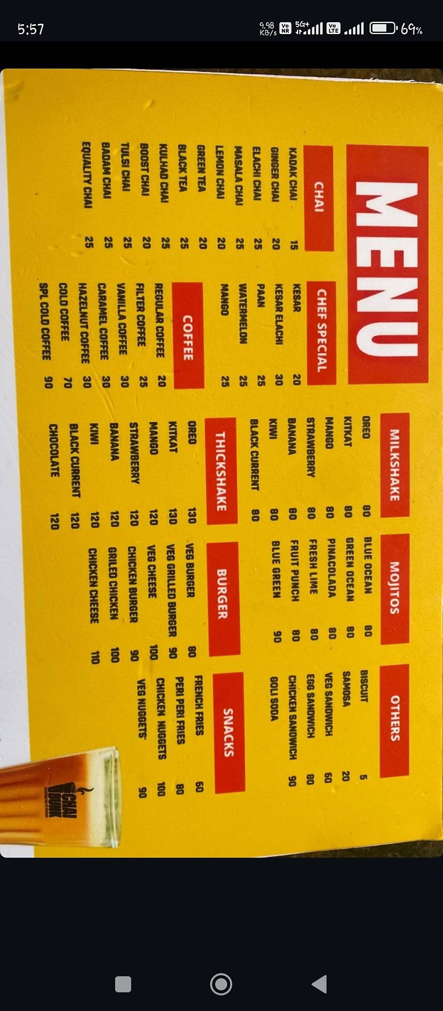 Menu at EETHA VANAM, Brahmanapalle