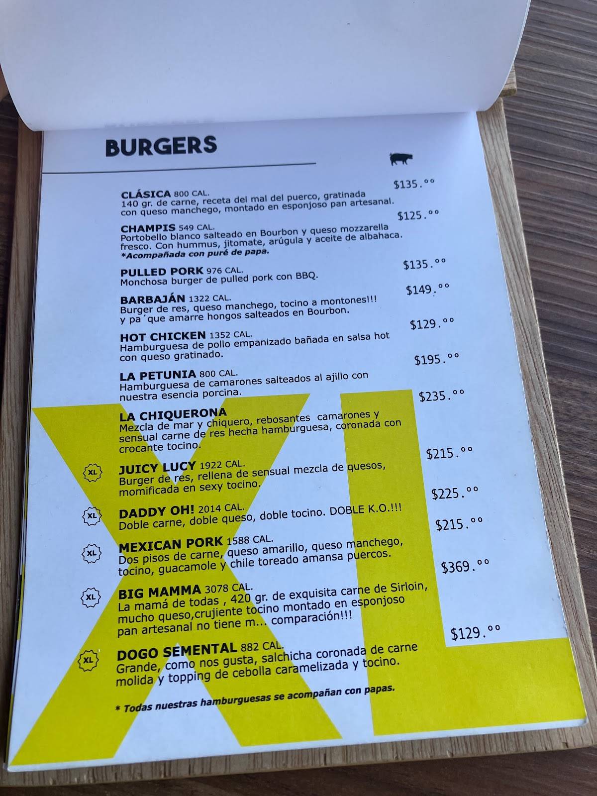 Carta del restaurante EL MAL DEL PUERCO GUADALAJARA, Guadalajara