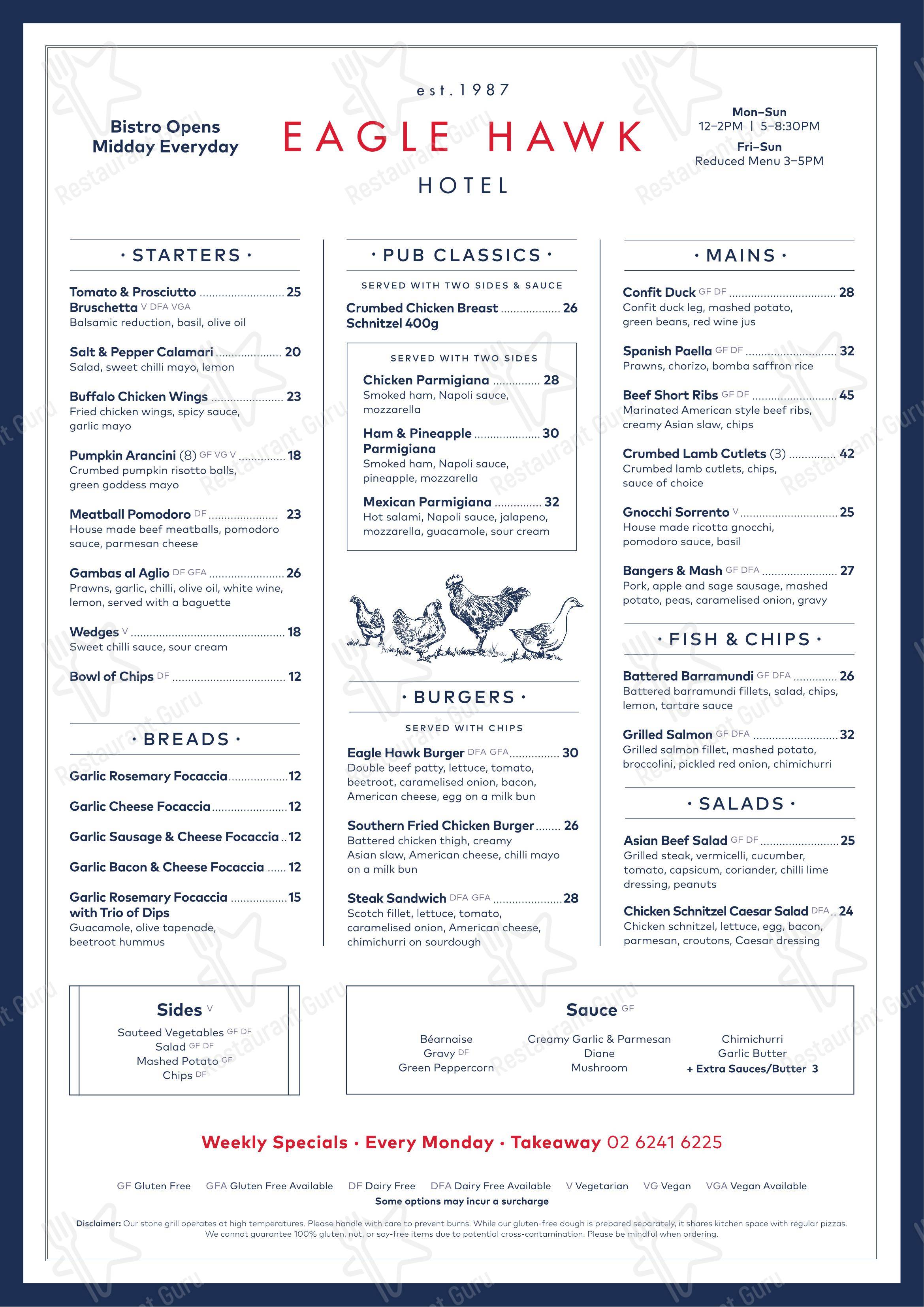 Menu at EagleHawk Cafe, Sutton, Federal Hwy Service Rd