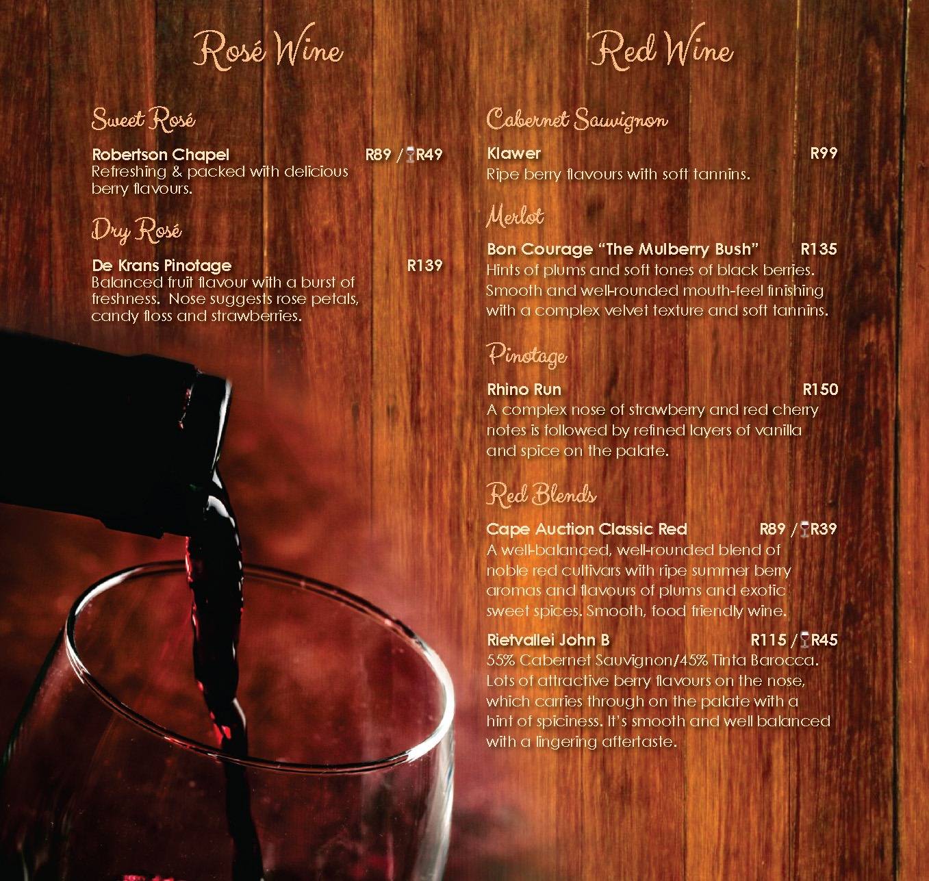 Menu at Eagles Fare Restaurant & Wedding Venue, Roodepoort, Walter ...