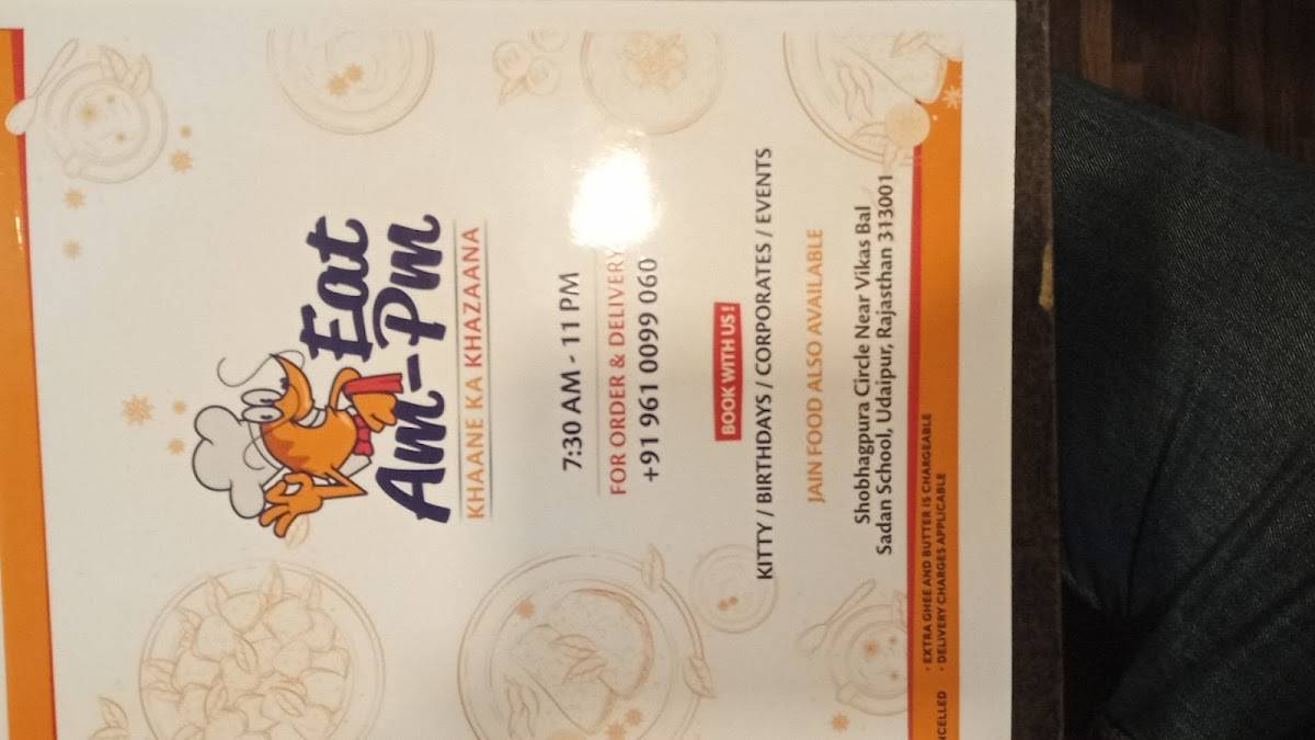 Menu at Eat Am-Pm, Udaipur
