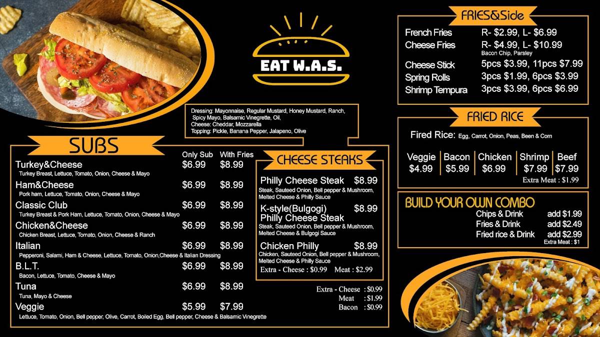 Menu at Eat Wing And Sub restaurant, Morrow