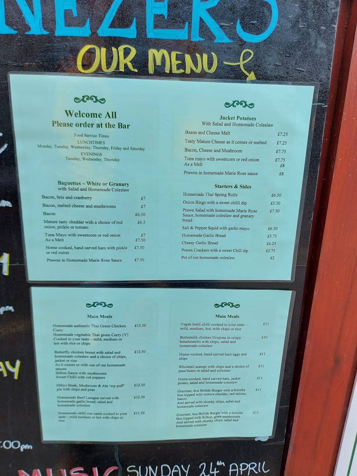 Menu at Ebenezers pub & bar, Southampton, 18a Pylewell Rd