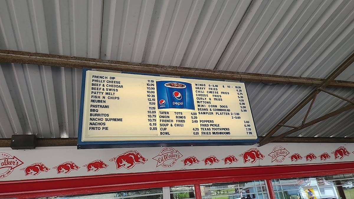 Menu at Ed Walker's Drive-In & Restaurant, Fort Smith