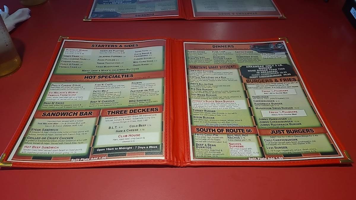 Menu at Ed Walker's Drive-In & Restaurant, Fort Smith