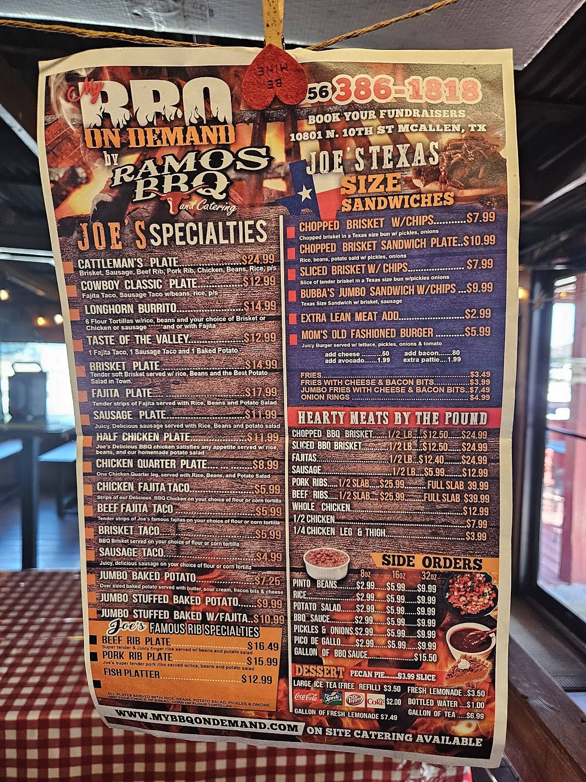 Menu at Ramos BBQ & Catering, McAllen, N 10th St