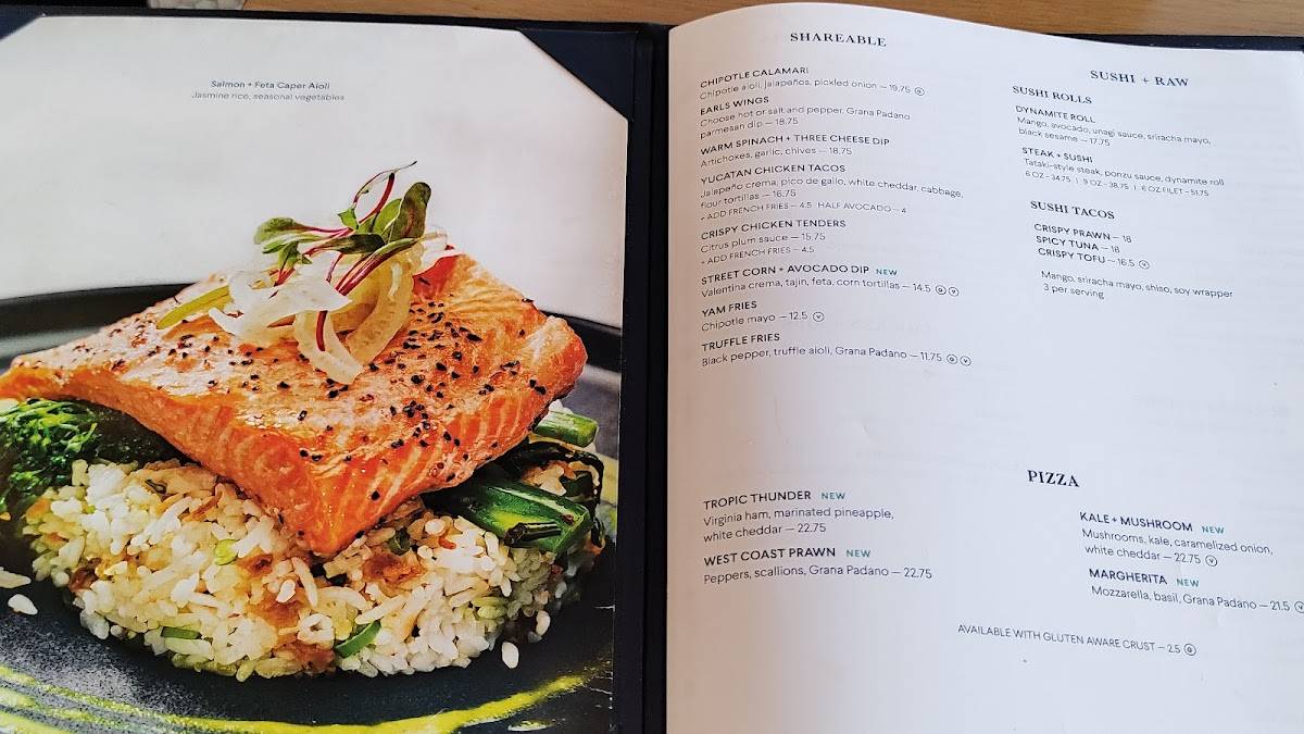 Menu at Earls Kitchen + Bar, Edmonton, 112 St NW