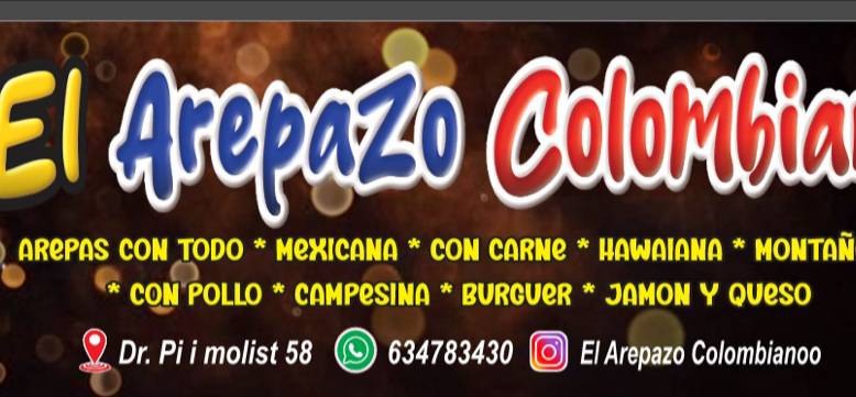 Carta del restaurante El Arepazo Colombiano, Barcelona