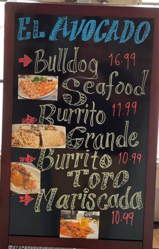 Menu at El Avocado Mexican Restaurant, Okmulgee