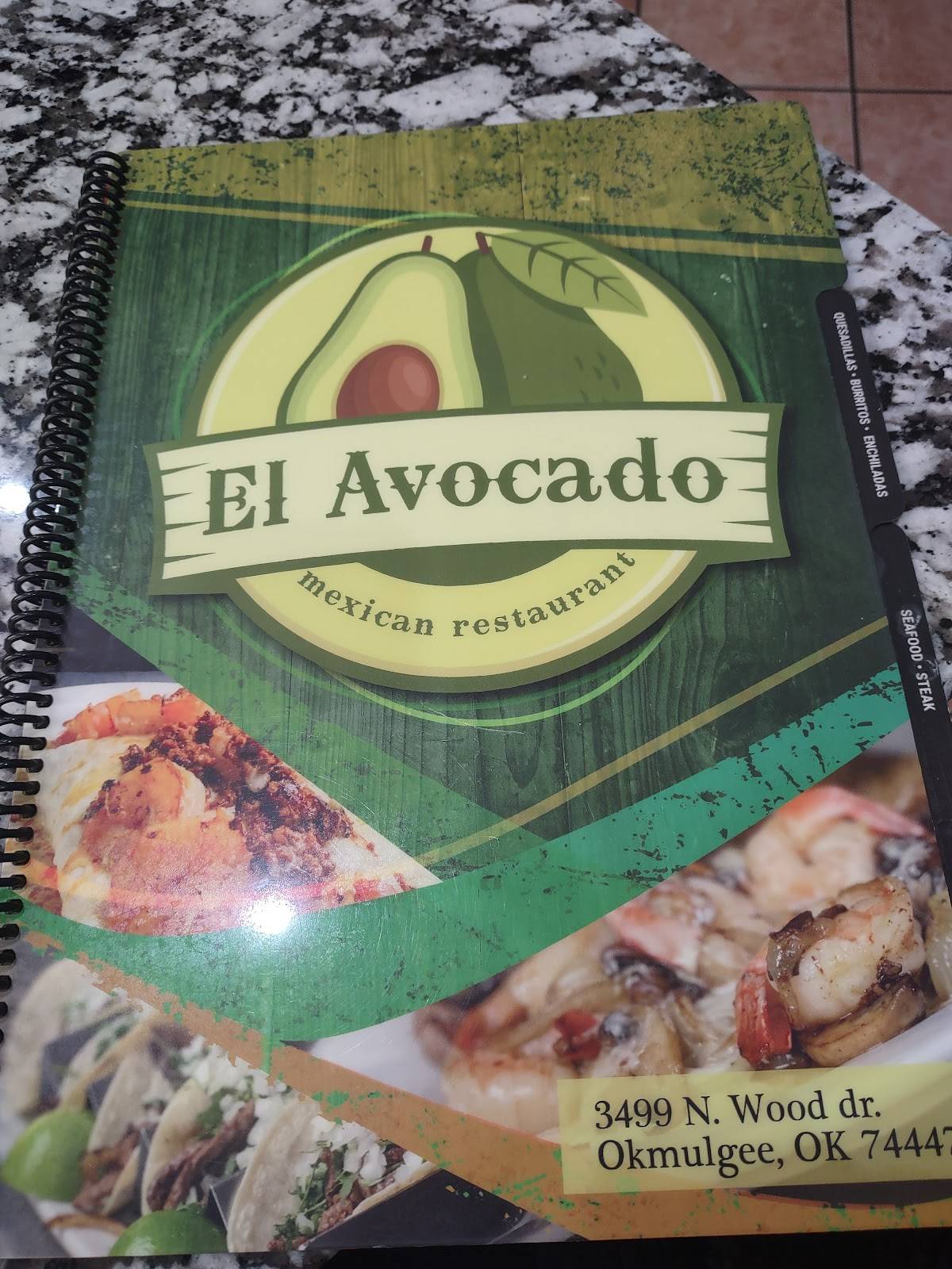 Menu at El Avocado Mexican Restaurant, Okmulgee