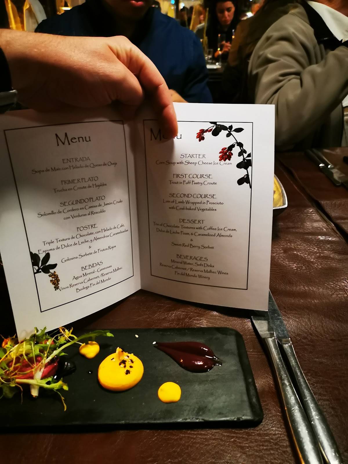 Menu at Restaurant Mora, El Calafate